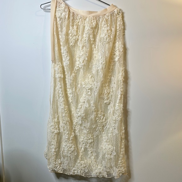 Skirts | Elegant Cream Lace Skirt | Poshmark